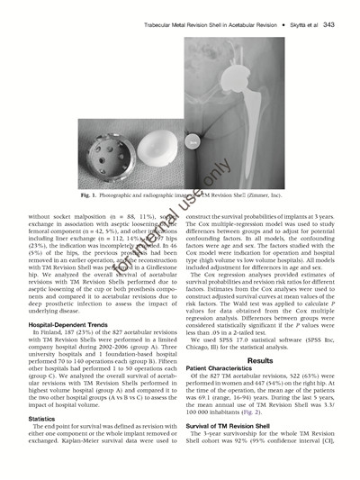 Early Results of 827 Trabecular Metal Revision Shells in Acetabular ...